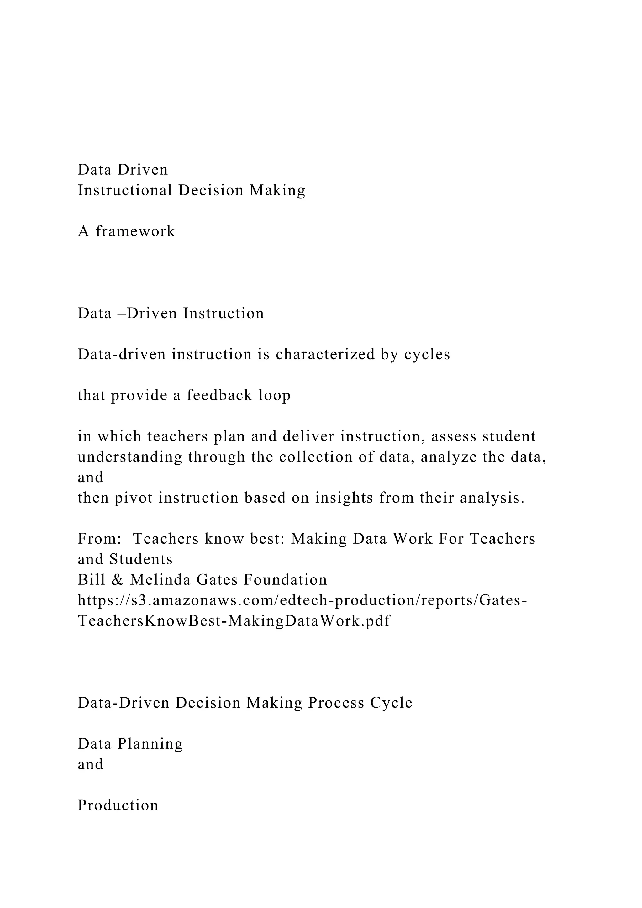 Data Driven Instructional Decision MakingA framework.docx