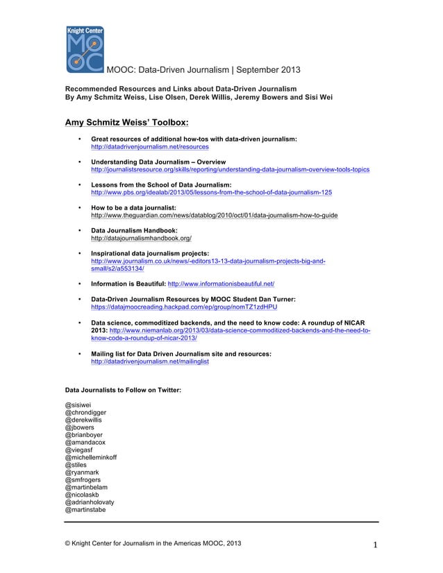 Data Driven Journalism Links and Resources | PDF
