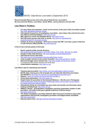 Data Driven Journalism Links and Resources | PDF