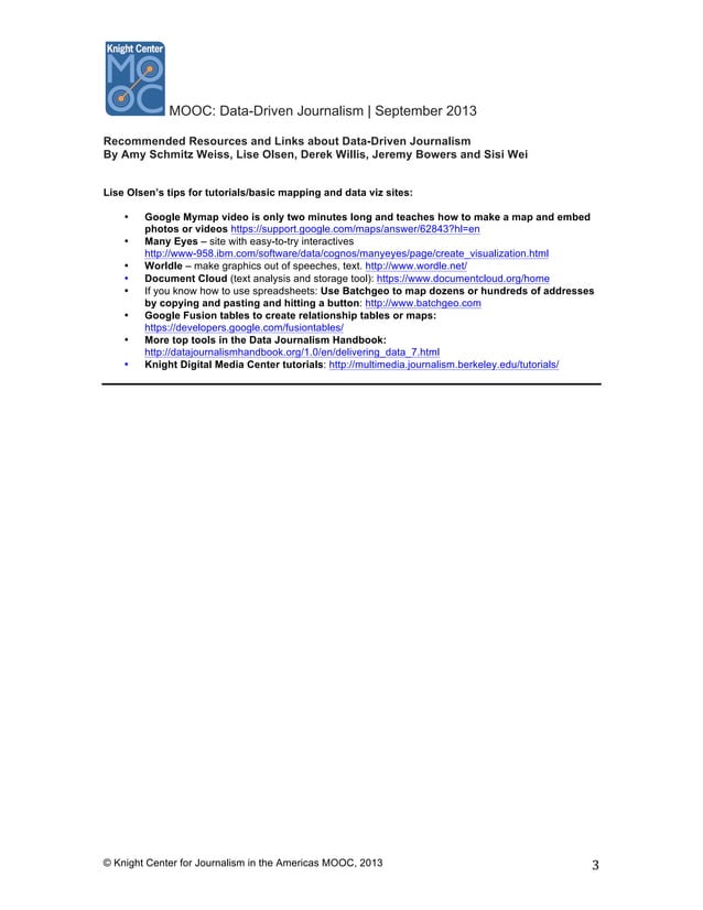 Data Driven Journalism Links and Resources | PDF