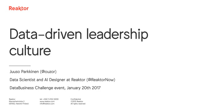 Data-driven leadership culture | PPT