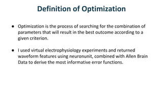 Data Driven Model Optimization Autosaved Ppt