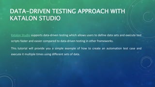 Data driven testing | PPT