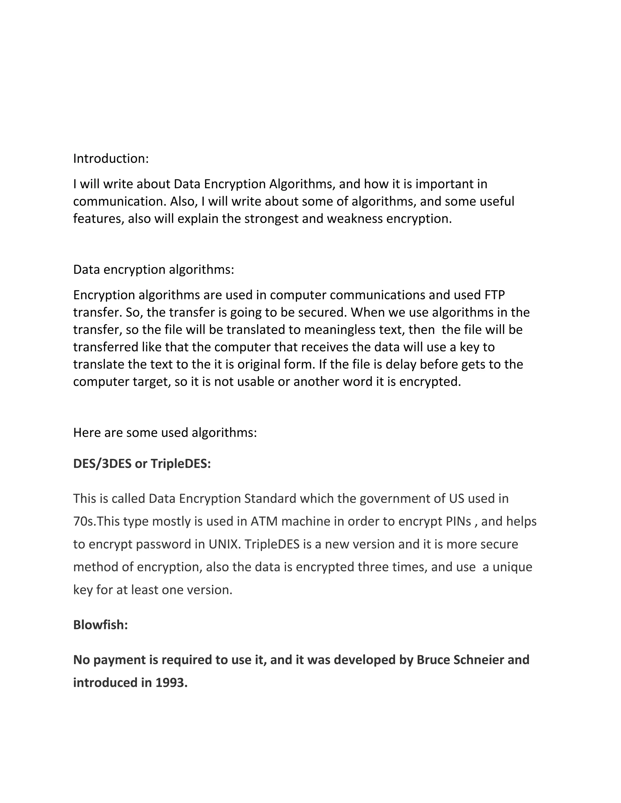 Data encryption algorithm(edit) | PDF