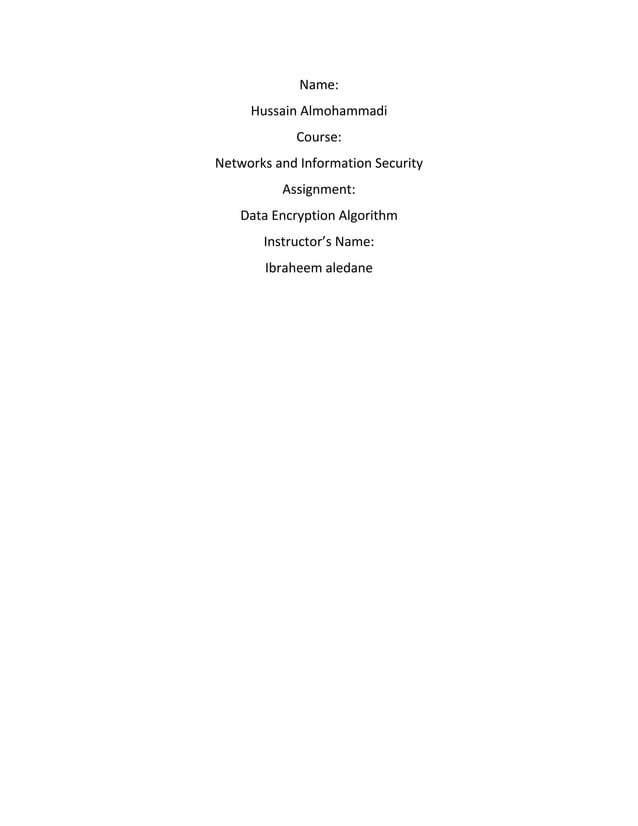 Data encryption algorithm(edit) | PDF