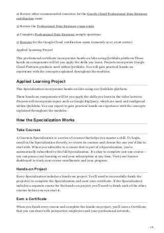 Data engineering big data and machine learning on gcp specialization
