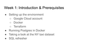 Data engineering zoomcamp introduction | PDF