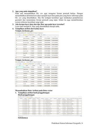 Data enrty dan sistem proyeksi pada qgis sig m2 | PDF