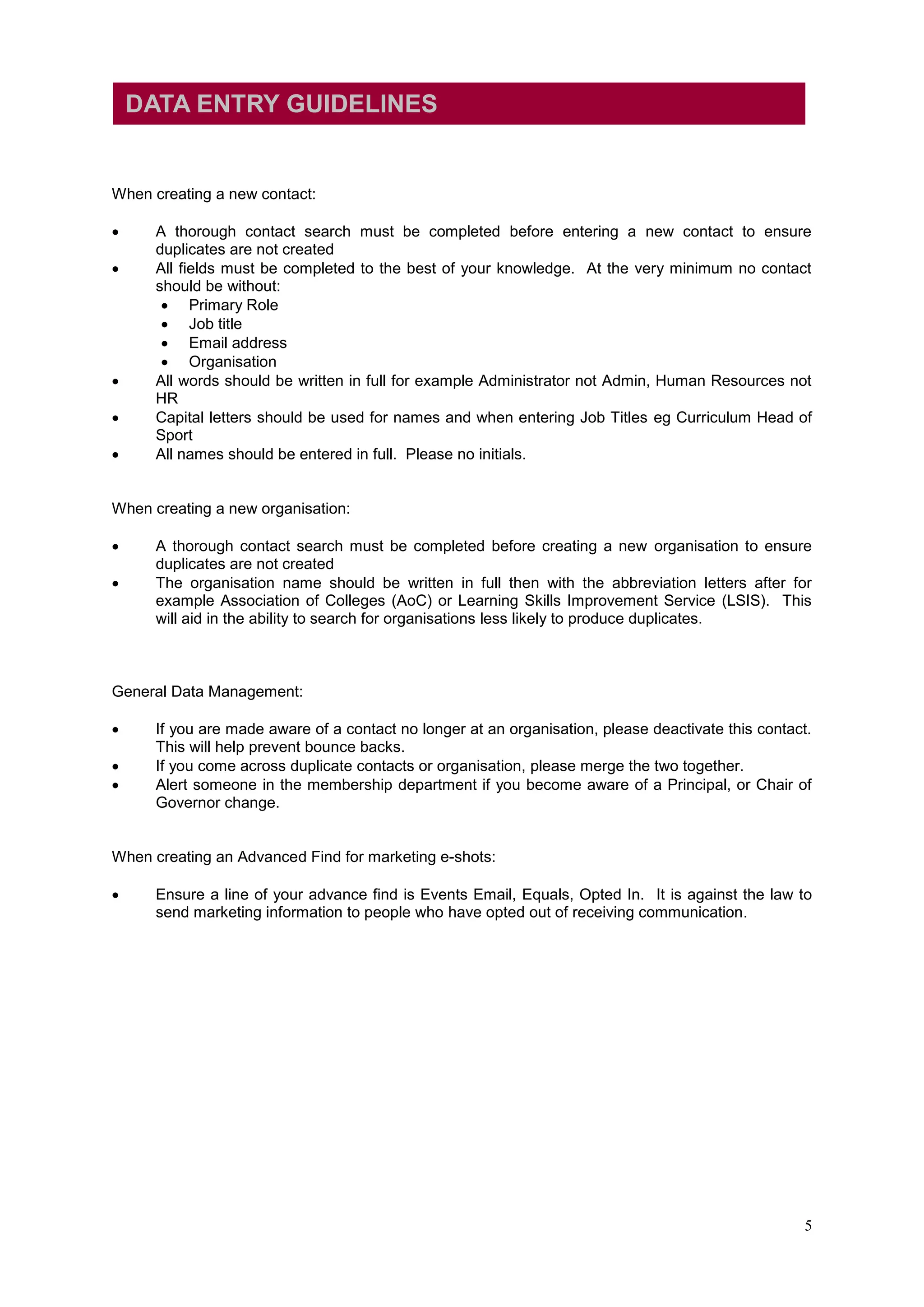 Data entry guidelines | PDF