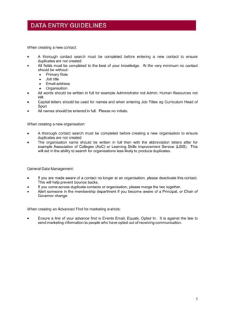 Data entry guidelines | PDF