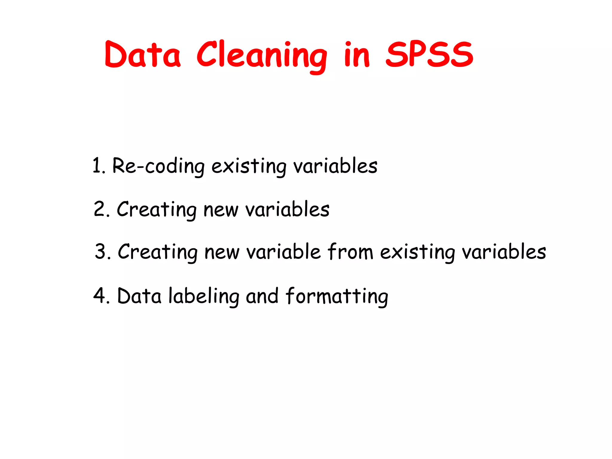 Data entry in Excel and SPSS | PPTX