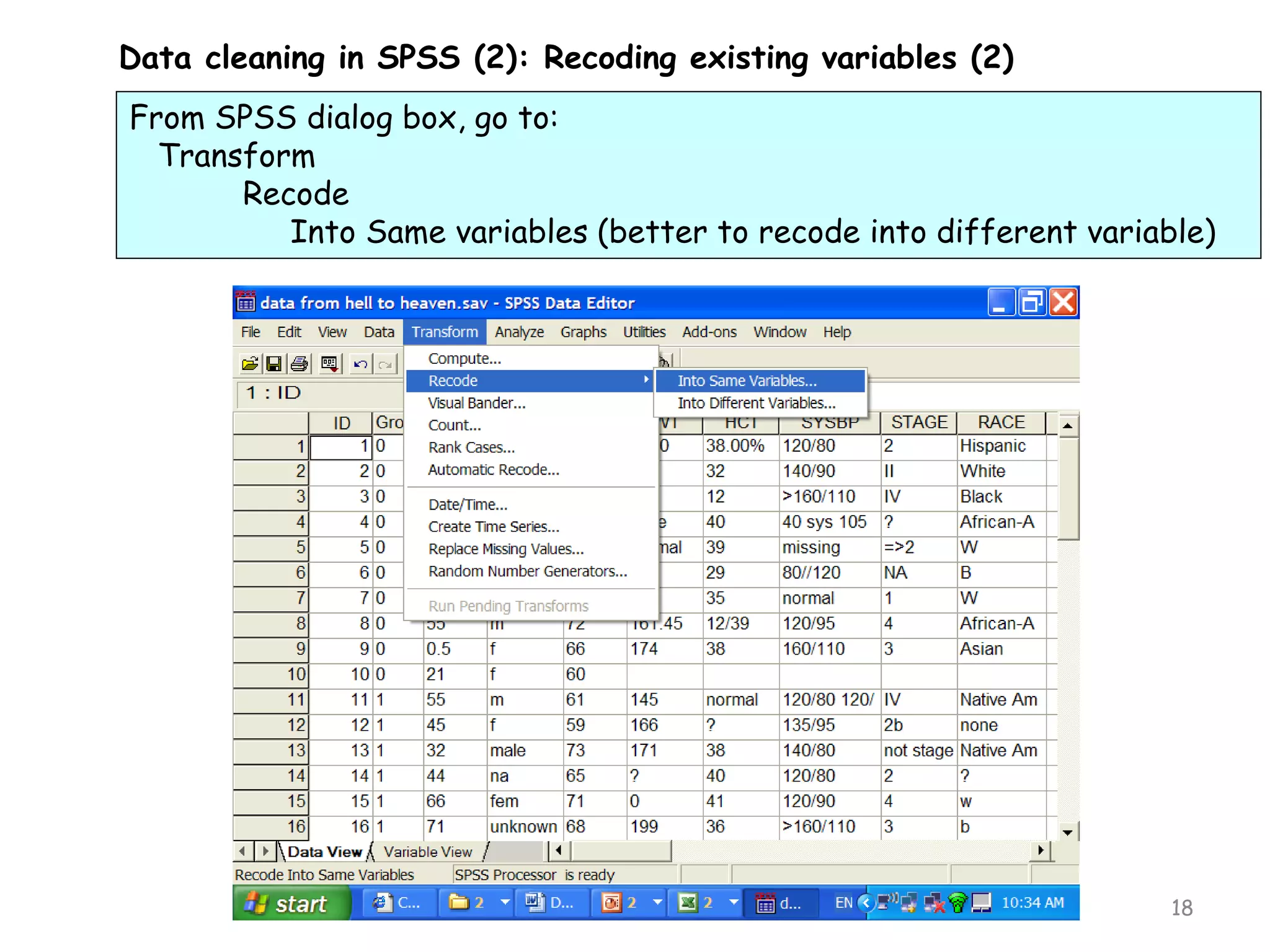 Data entry in Excel and SPSS | PPTX