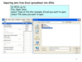 Data entry in Excel and SPSS | PPTX