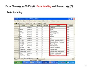 Data entry in Excel and SPSS | PPTX