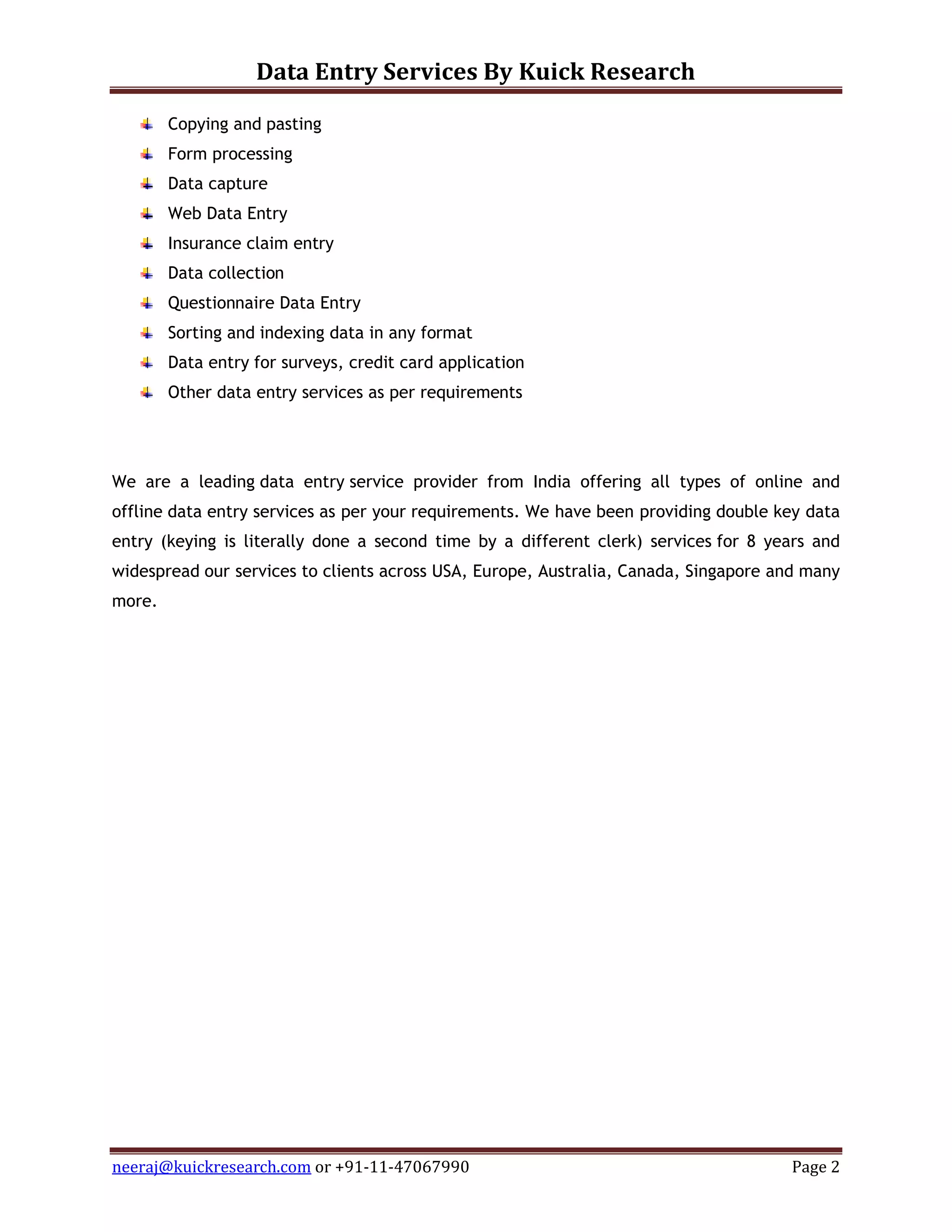 Data entry outsourcing | PDF