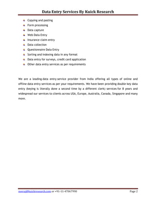 Data entry outsourcing | PDF