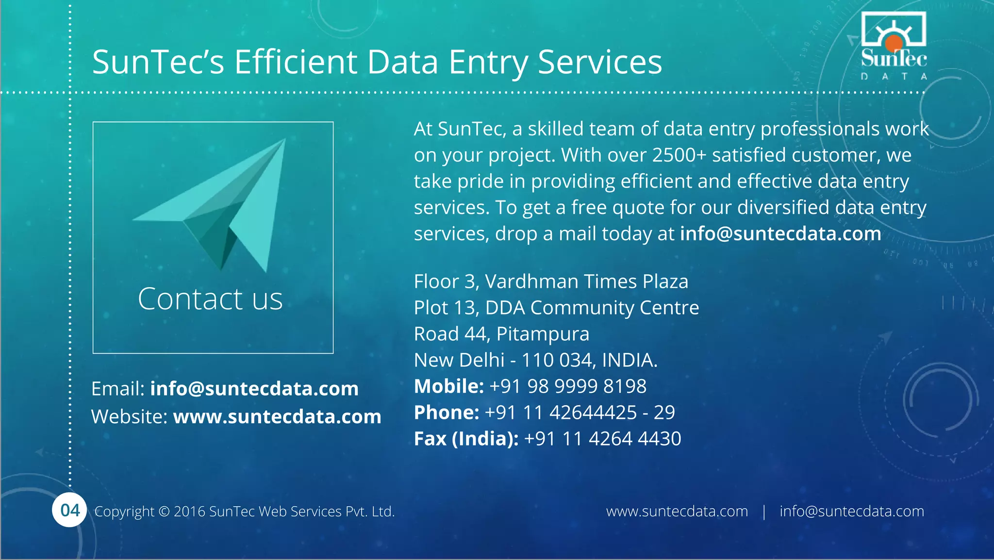 SunTec’s Efficient Data Entry Services | PPT