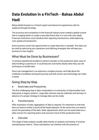 Data Evolution in a FinTech - Bahaa Abdul Hadi.pdf