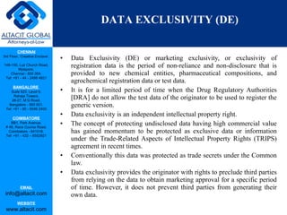 Data exclusivity provisions in India | PPT