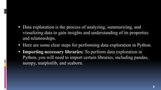 Data Exploration in Python.pptx | Databases | Computer Software and Applications