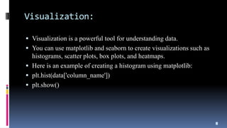 Data Exploration in Python.pptx | Databases | Computer Software and ...
