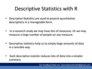 Data exploration in r | PPTX