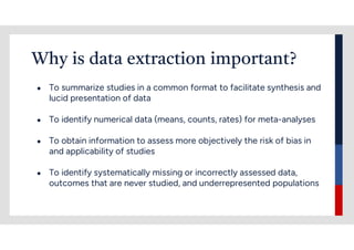 Data Extraction for Systematic Reviews - Dr Ekpereonne Esu | PDF