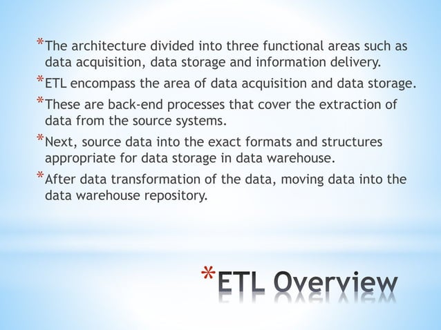 Data extraction, transformation, and loading | PPTX | Databases | Computer Software and Applications
