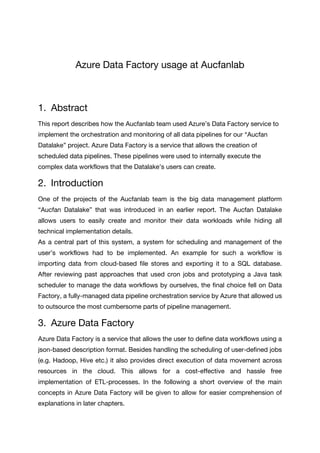 Azure Data Factory usage at Aucfanlab | PDF | Cloud Computing | Internet