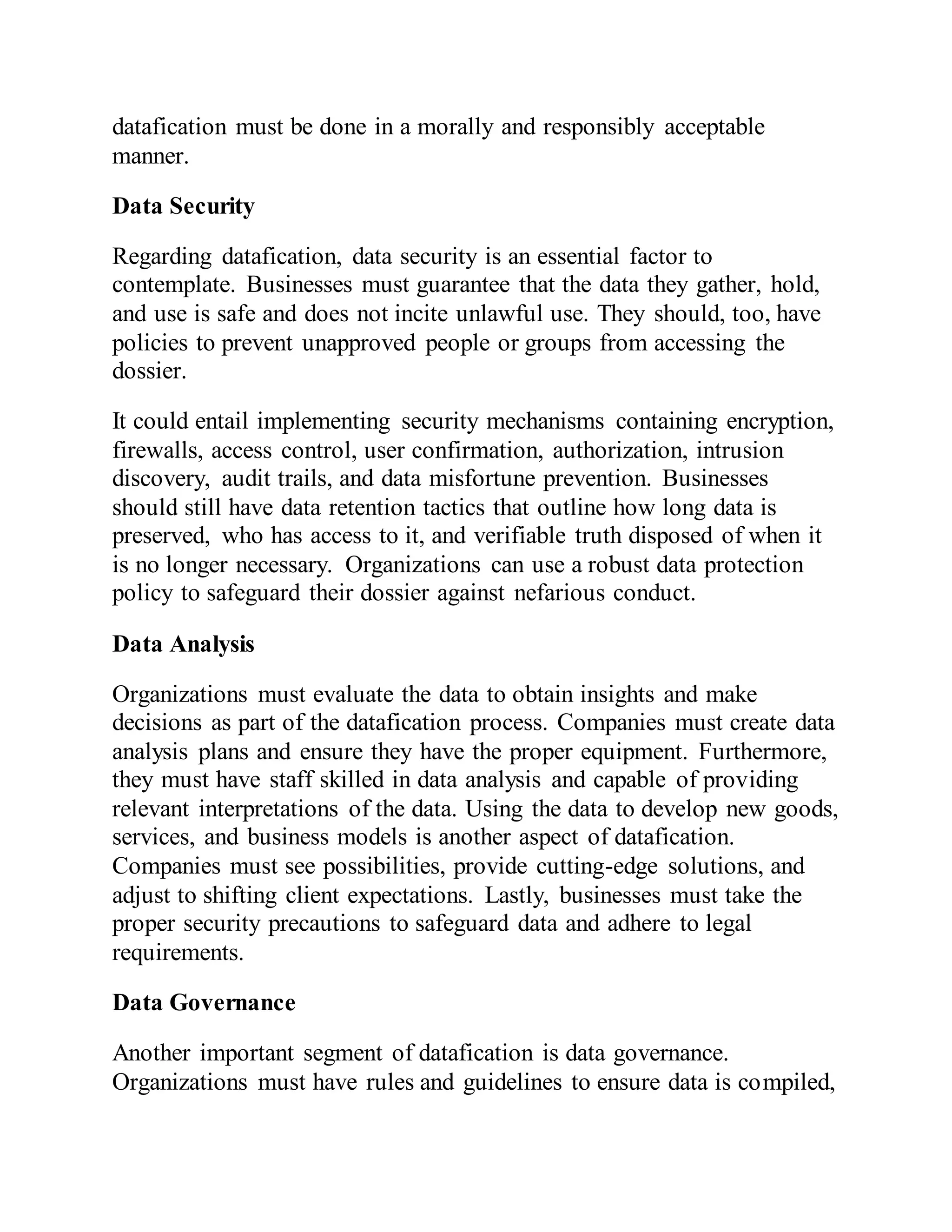 DATAFICATION - Datafication refers to the transformation of various ...