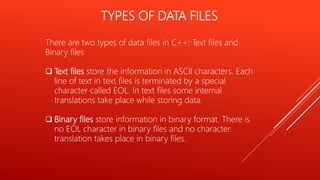 Data file handling in c++ | PPT