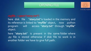 Data file handling in python introduction,opening & closing files | PPT