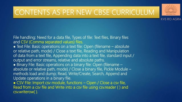 Data file handling in python introduction,opening & closing files | PPT