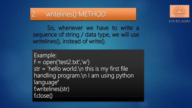 Data File Handling In Python Reading And Writing Methods Ppt