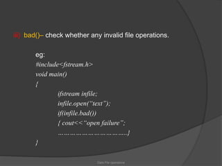 Data file operations in C++ Base | PPTX