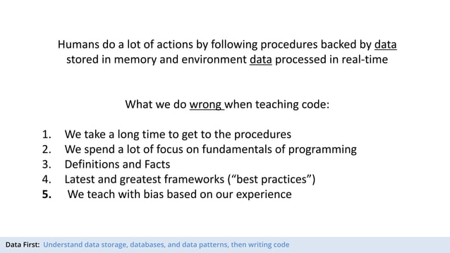 DataFirst approach to coding | PPT