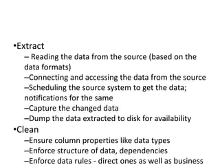 Data flow in Extraction of ETL data warehousing | PPTX
