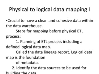 Data flow in Extraction of ETL data warehousing | PPTX