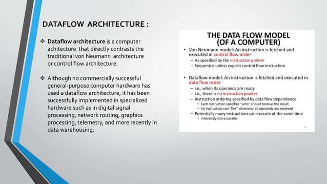 Data flow architecture | PPTX | Programming Languages | Computing