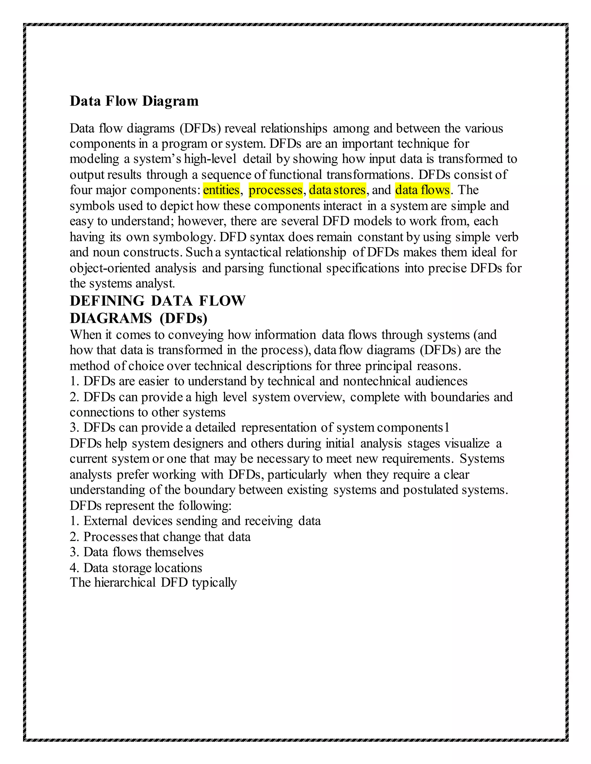 Data flow diagrams dfd | PDF