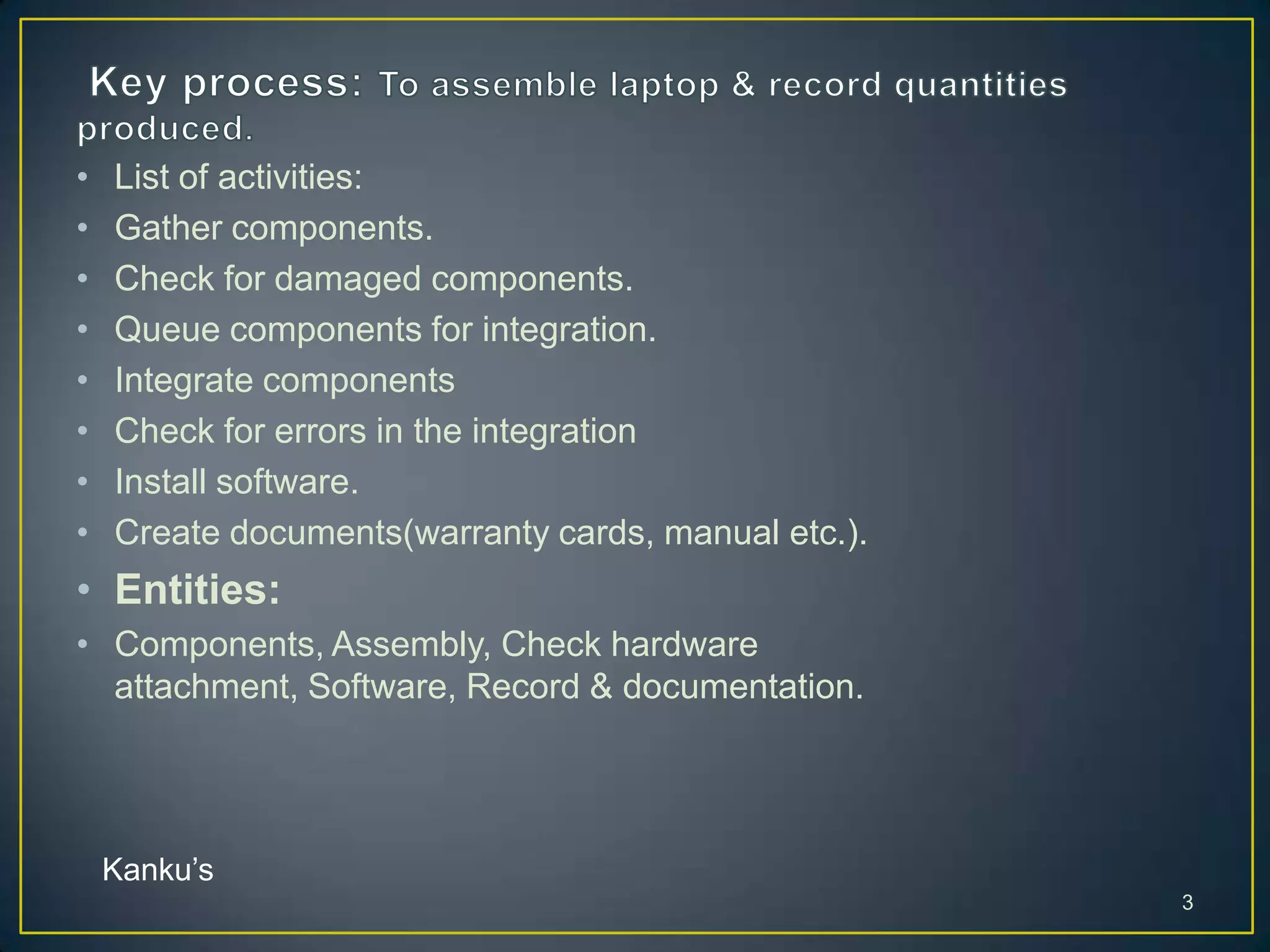 Data flow diagram(laptop assembly plant) | PPTX