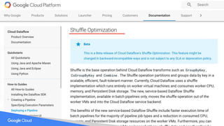 Dataflow shuffle service | PDF