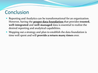 Data foundation for analytics excellence | PPT