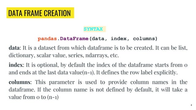 Dataframe Creation Pptx