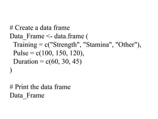 Dataframe , Apply functions and examples | PPTX
