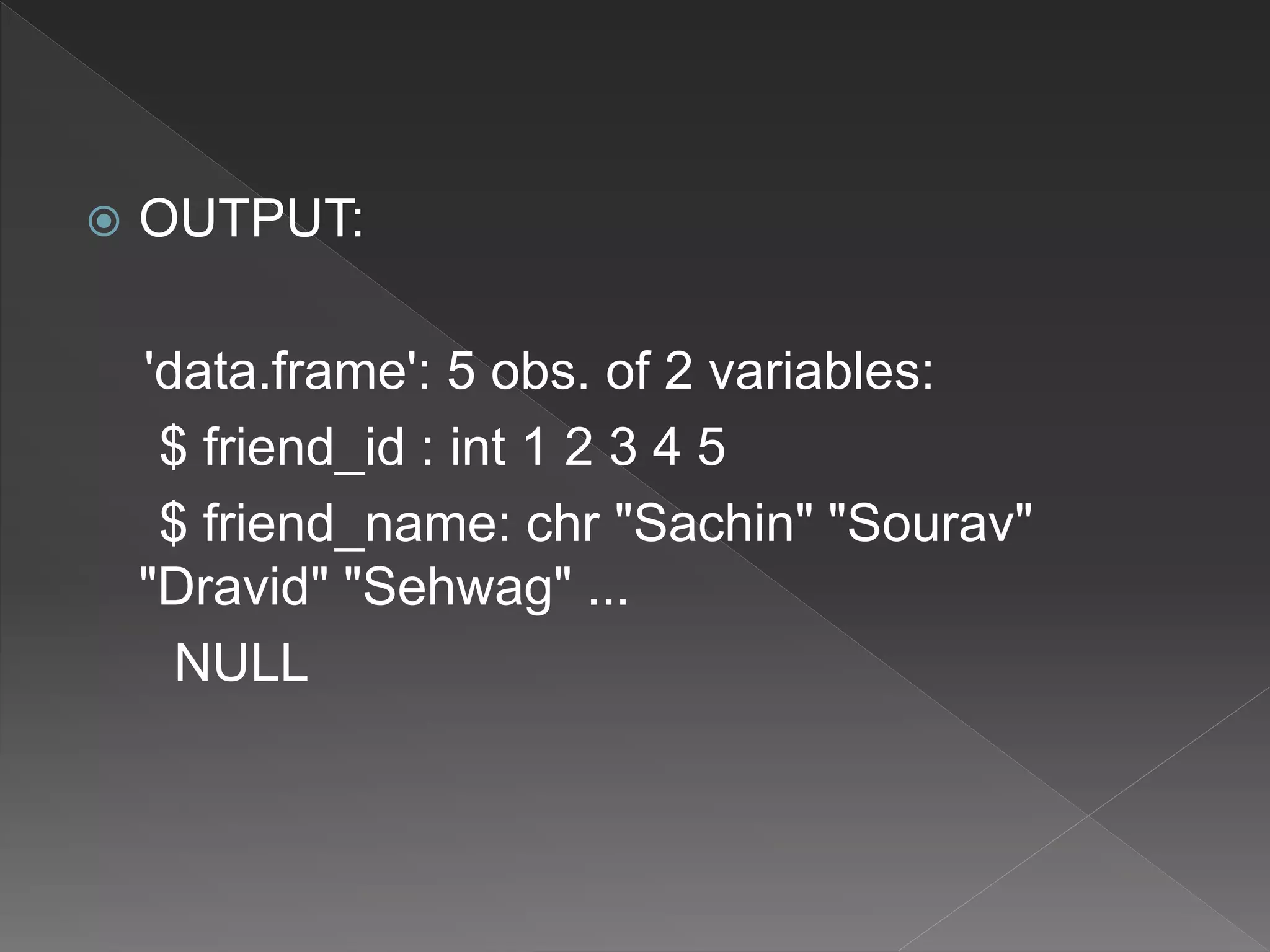 Data frame operations | PPTX | Programming Languages | Computing