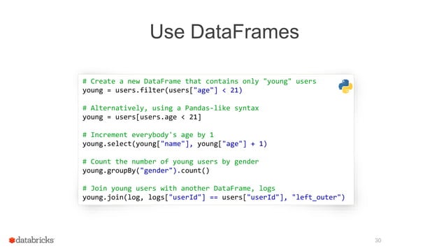 Building a modern Application with DataFrames | PPT