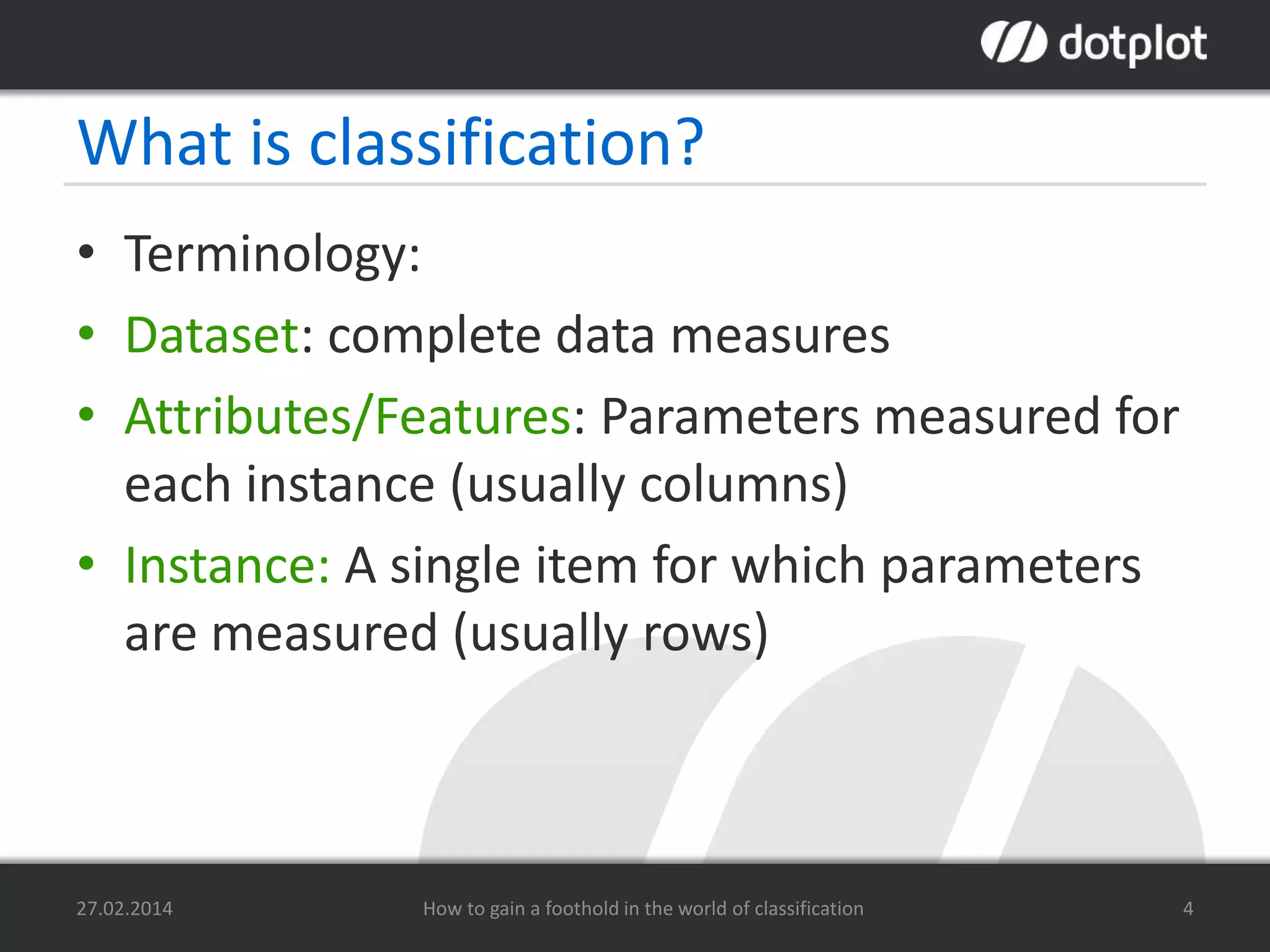 How to gain a foothold in the world of classification | PPTX