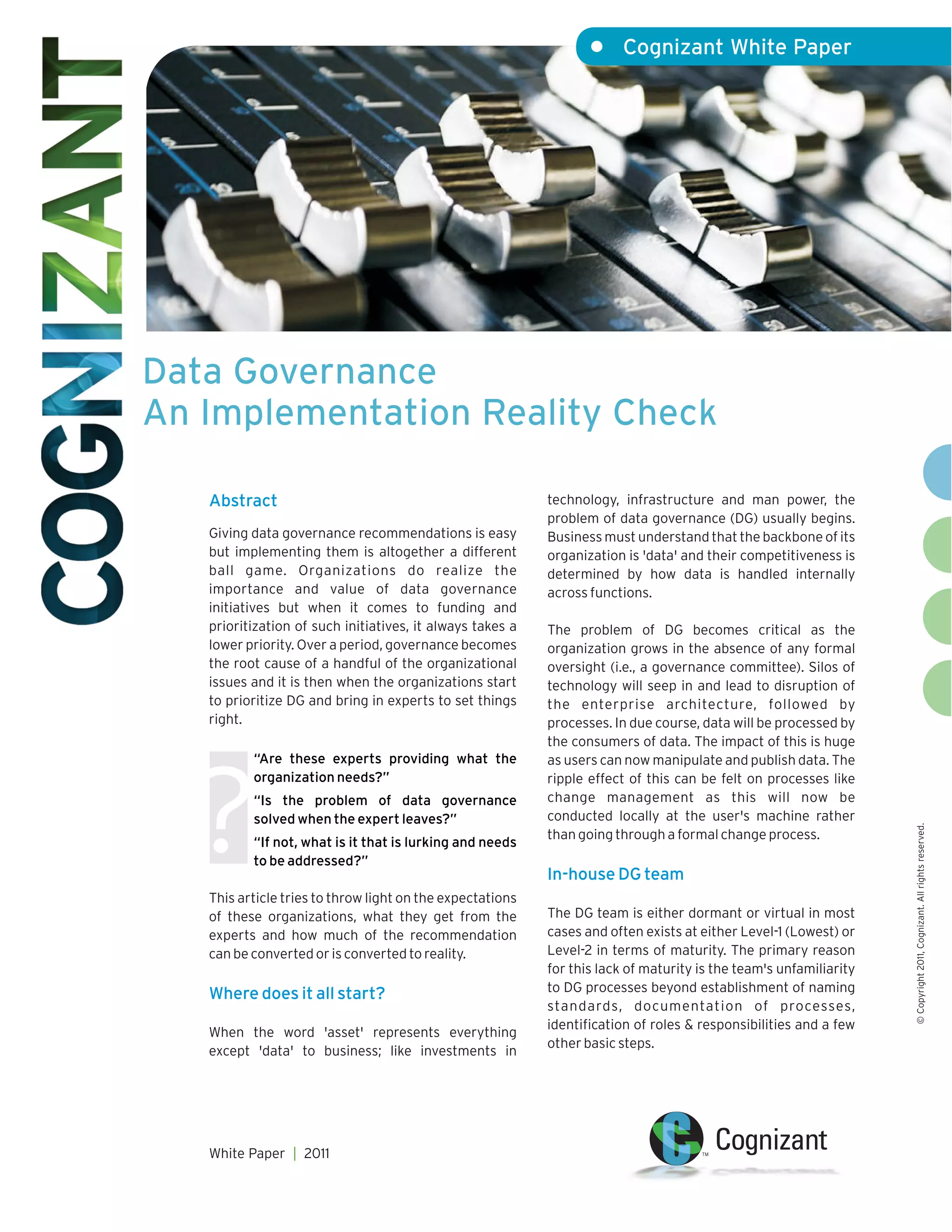 Data Governance - An Implementation Reality Check | PDF | Databases | Computer Software and ...