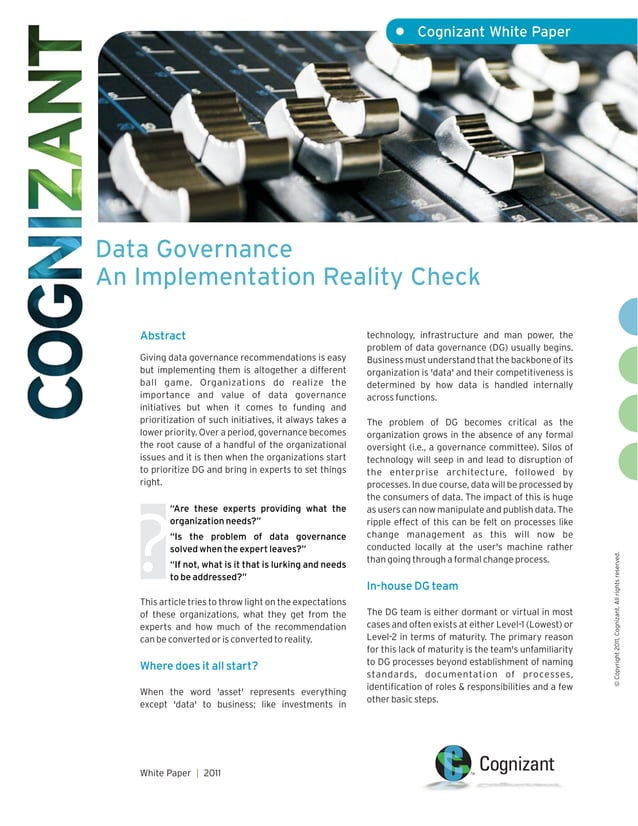 Data Governance - An Implementation Reality Check | PDF | Databases | Computer Software and ...